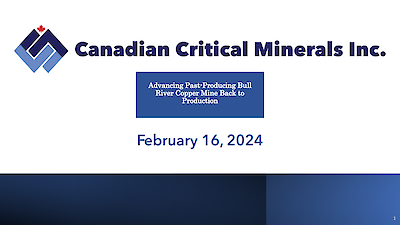 Corporate Presentation | Canadian Critical Minerals Inc